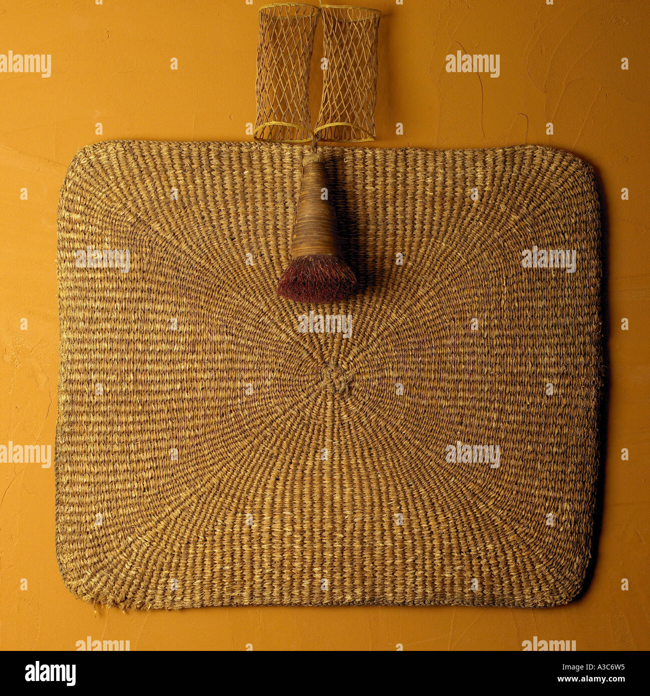 straw mat,antique,lifestyle object,folk,Korean tra Stock Photo - Alamy