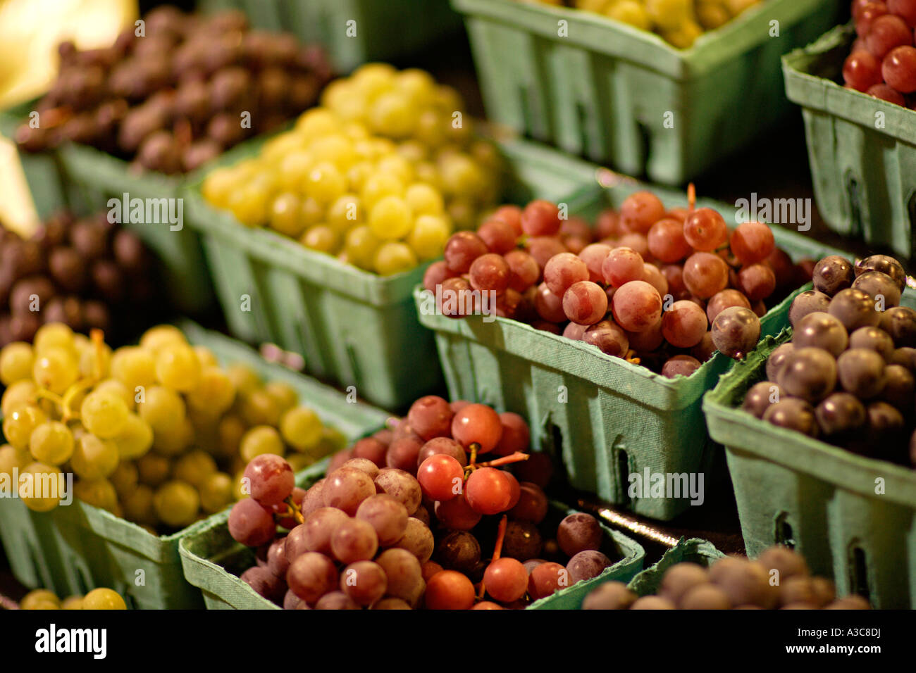 Grape selection in super market's produce isle Stock Photo - Alamy