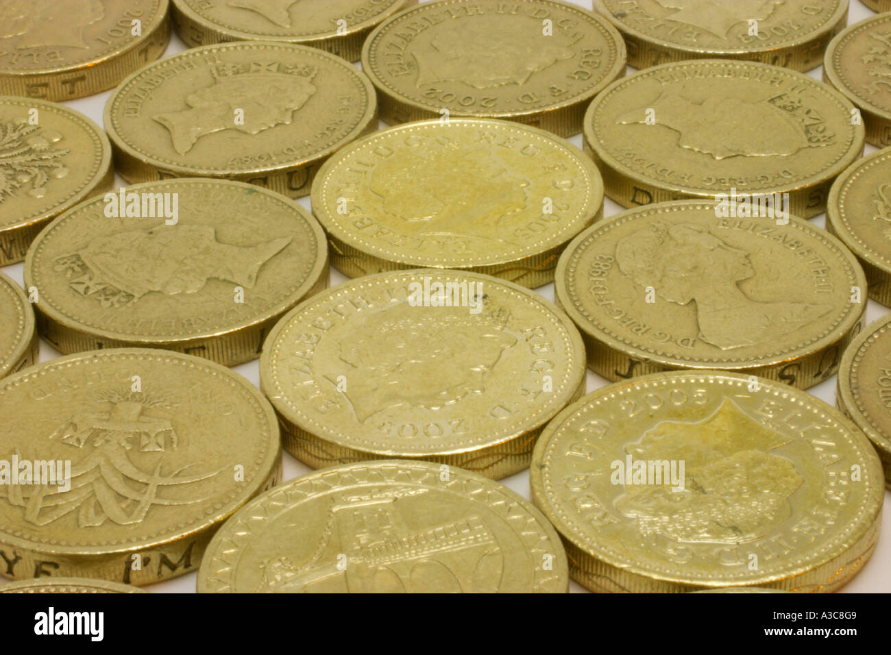 Grid of British pound coins Stock Photo - Alamy