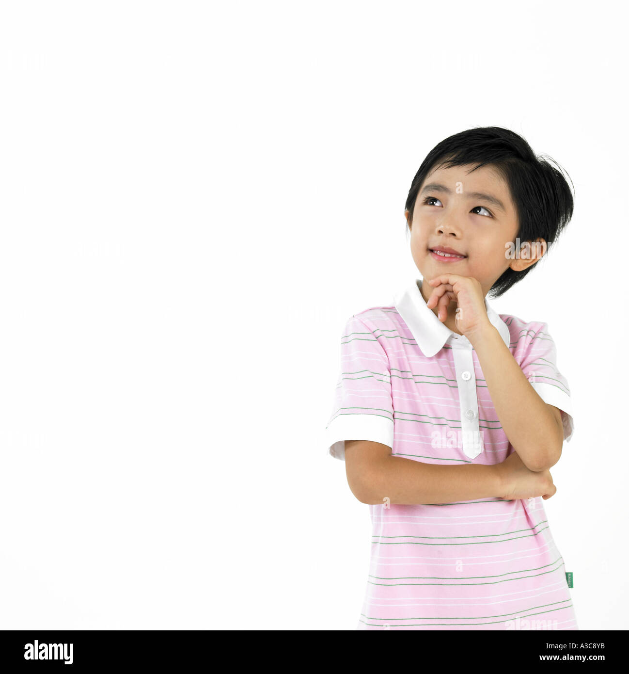 Asian boy thinking Cut Out Stock Images & Pictures - Alamy
