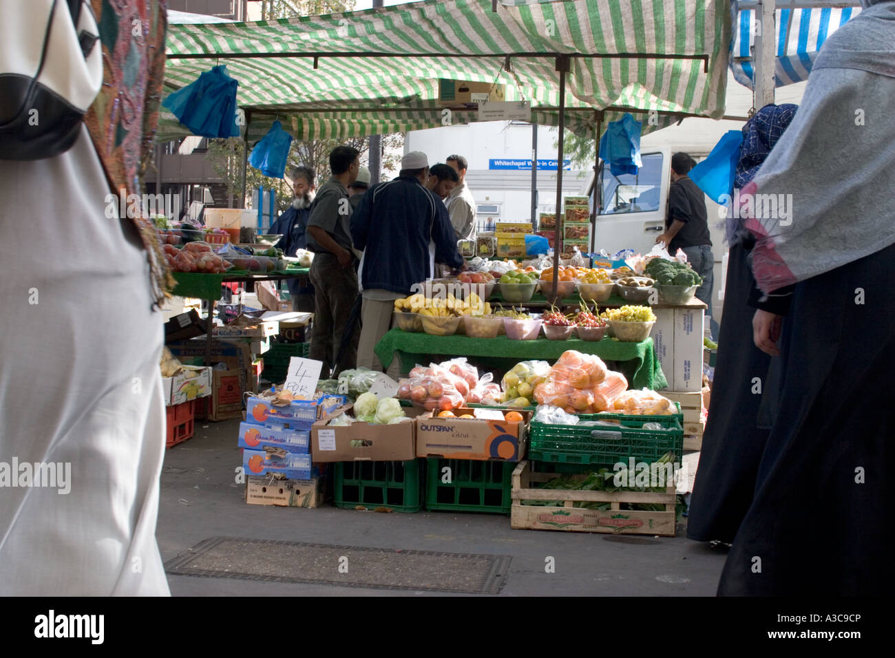 The busy, vibrant and colourful Whitechapel market in Tower Hamlets ...