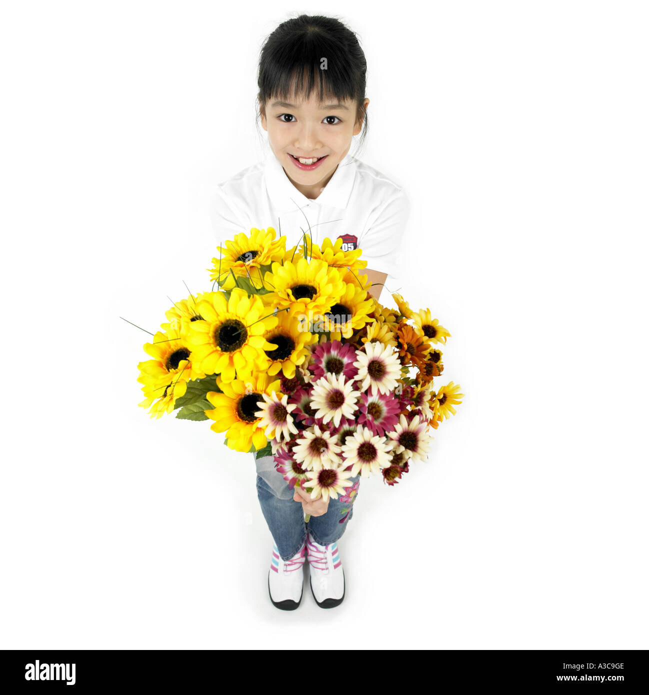 Girl flower bundle Cut Out Stock Images & Pictures - Alamy
