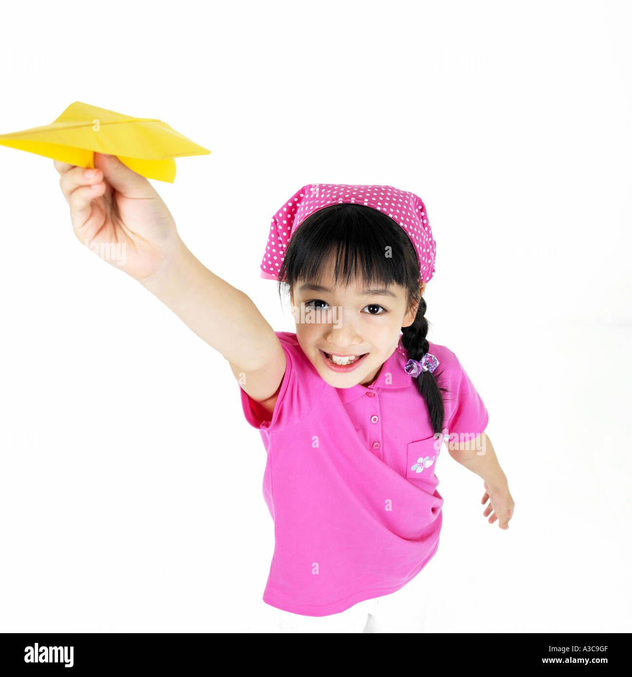 Girl playing with model plane Stock Photo - Alamy