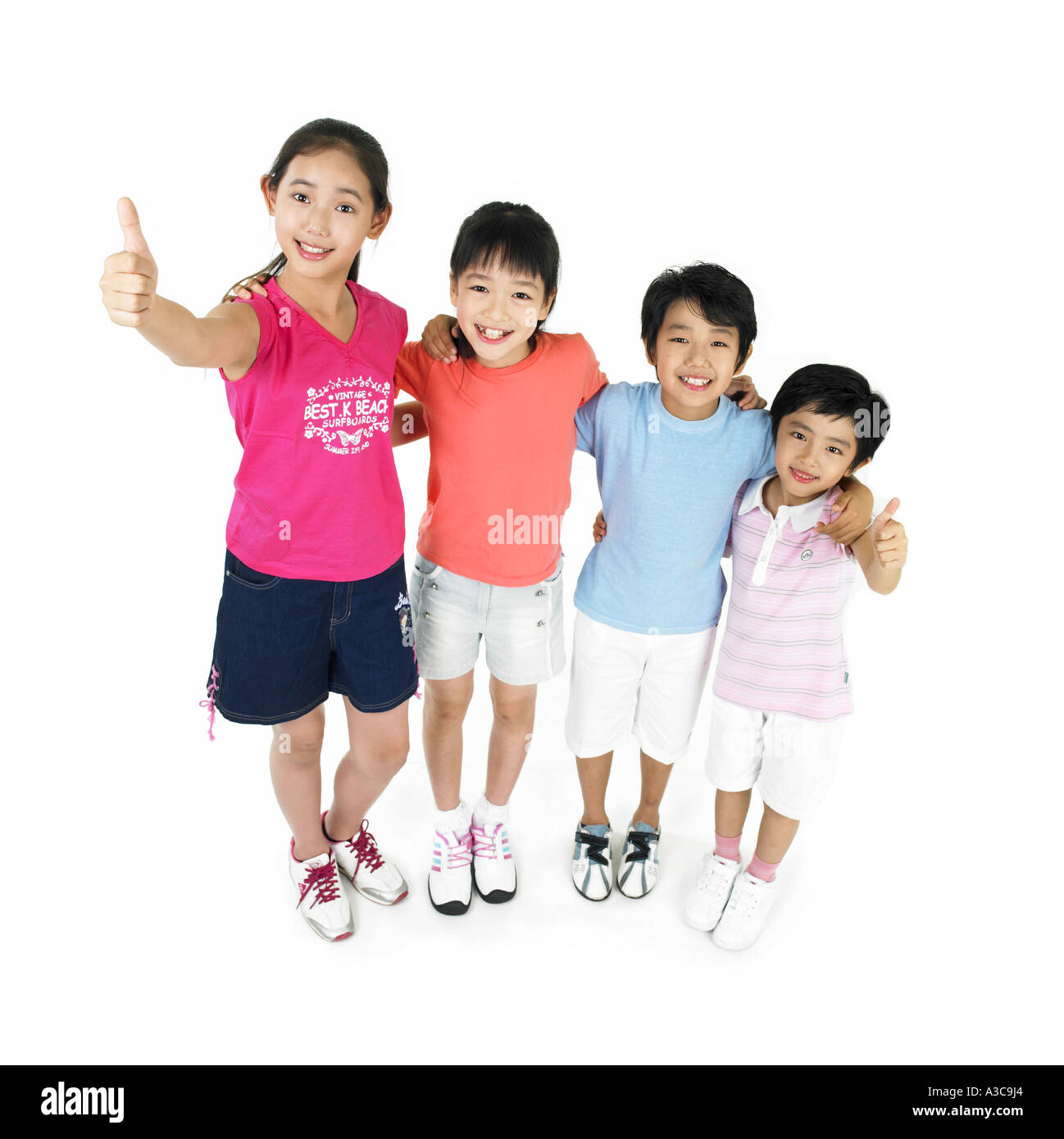 Childrens with their arms around their frineds shoulder Stock Photo - Alamy