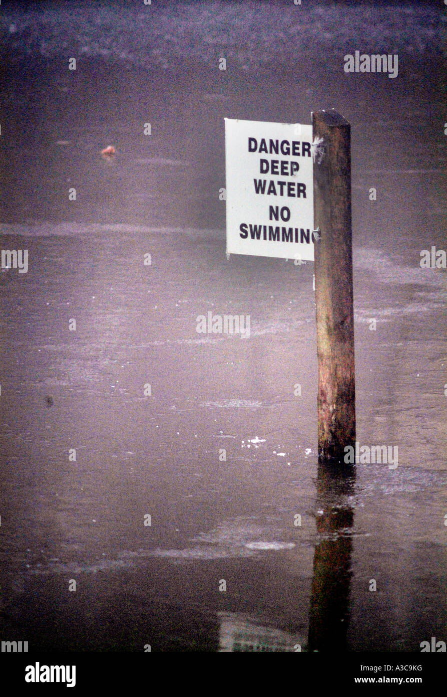 danger deep water sign Stock Photo - Alamy
