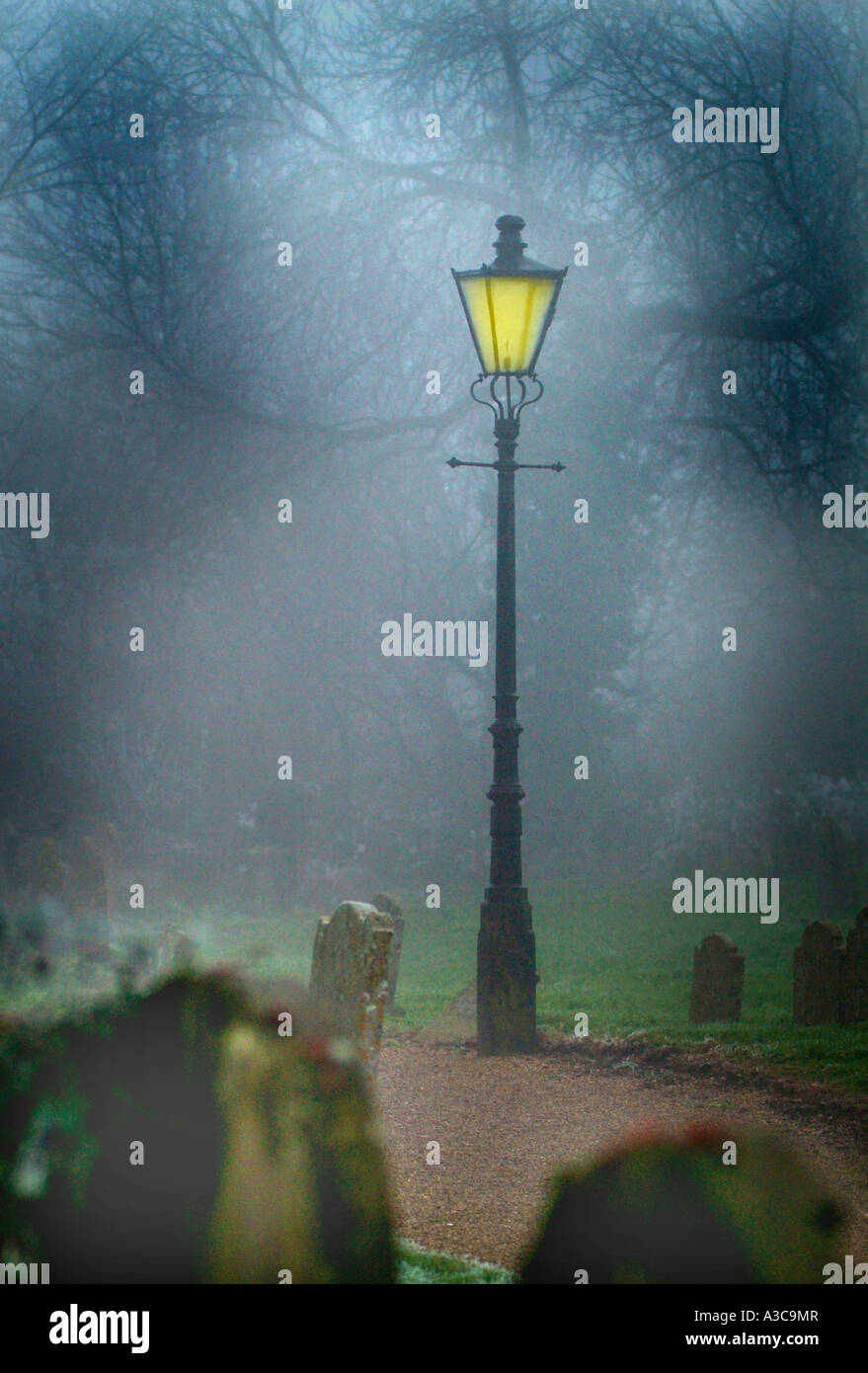 lamp post in churchyard Stock Photo - Alamy