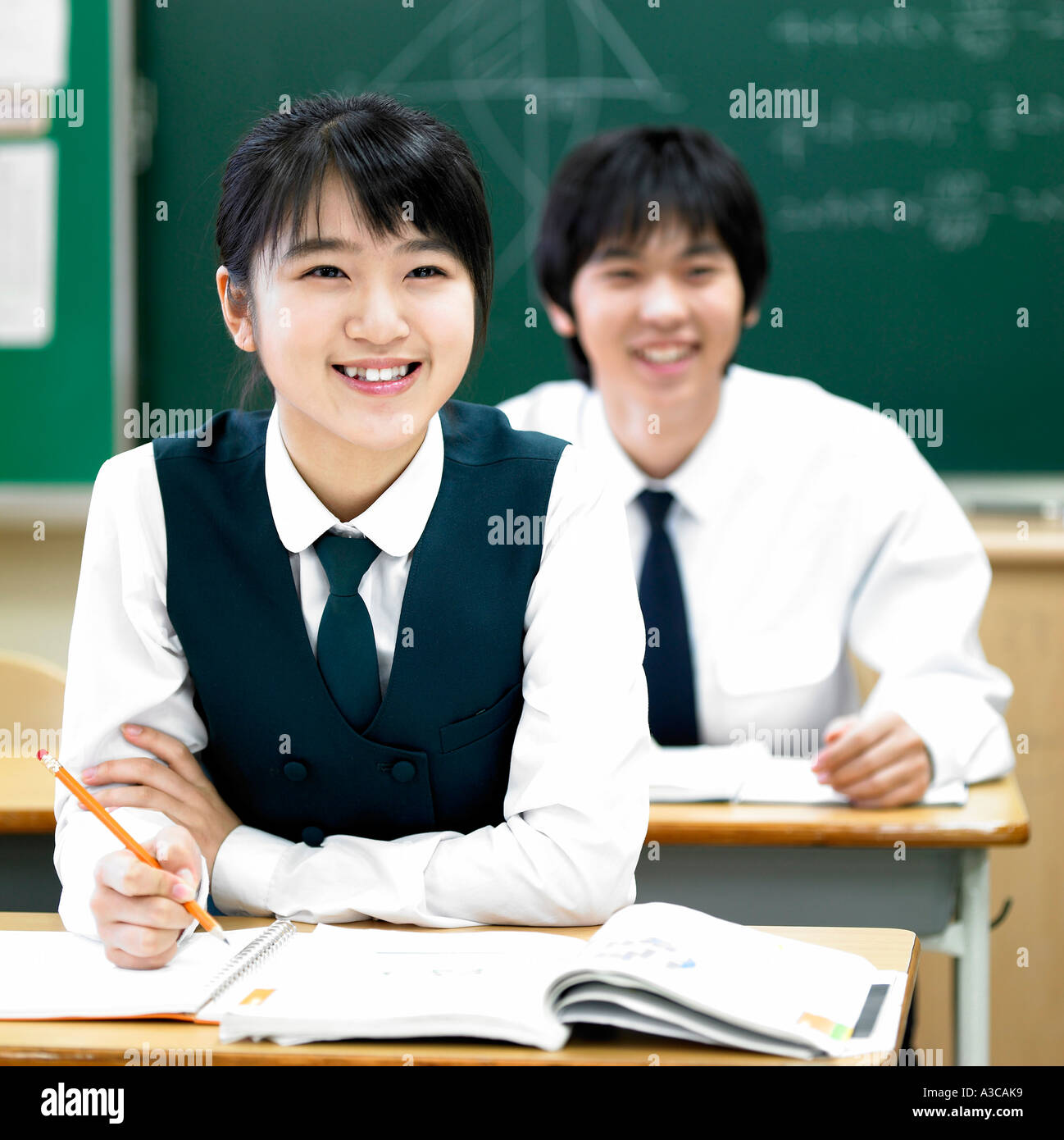 Students desk facing hi-res stock photography and images - Alamy