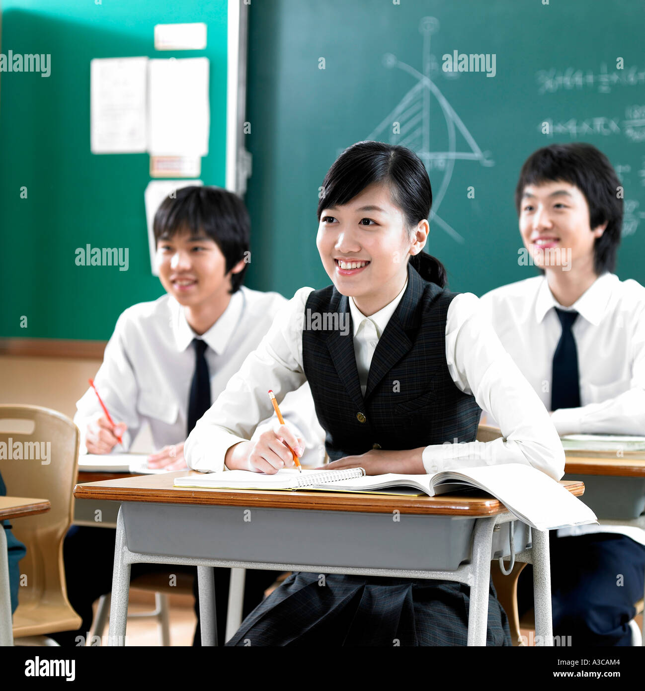 Students facing the front Stock Photo - Alamy