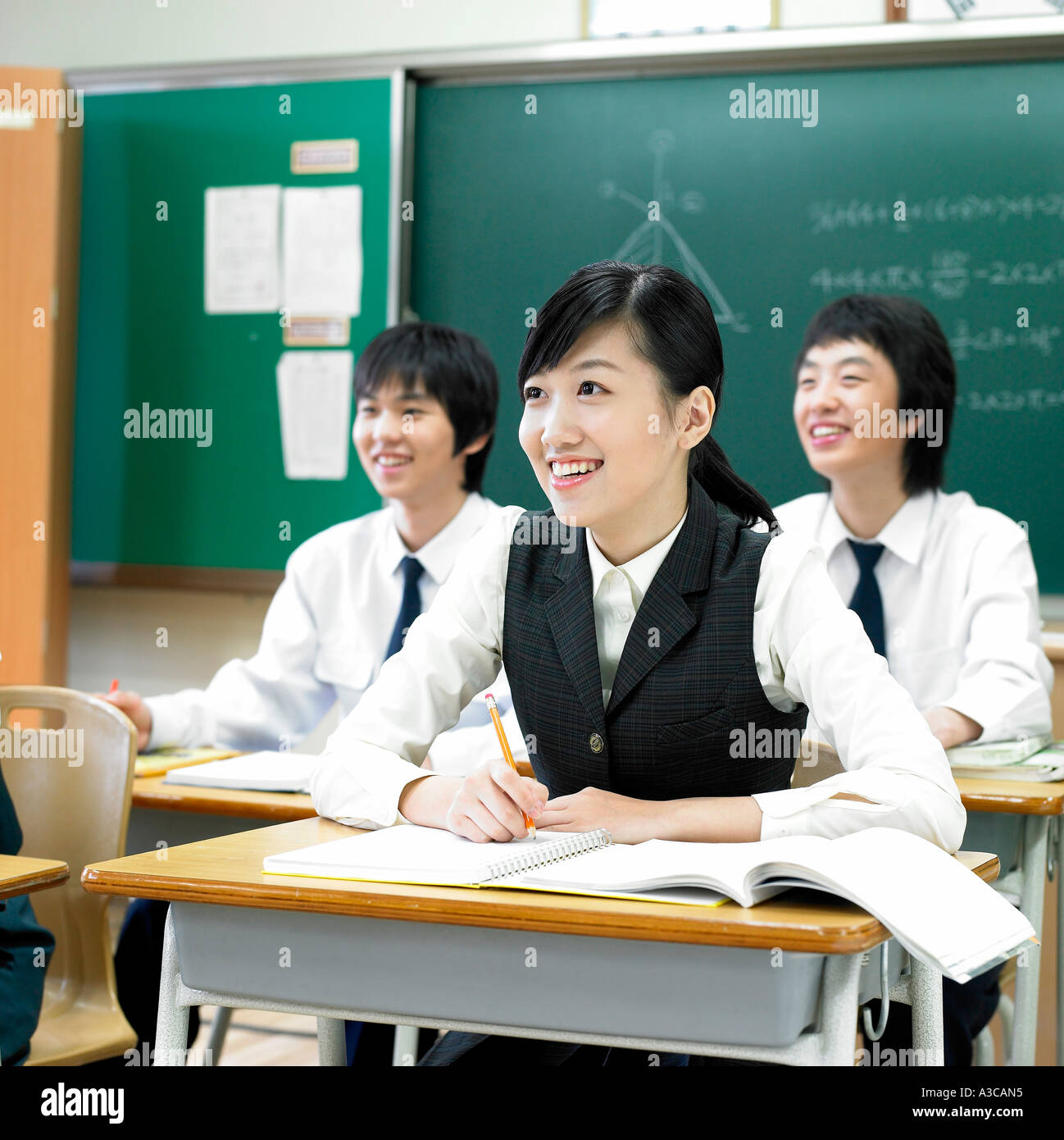 Students facing the front Stock Photo - Alamy