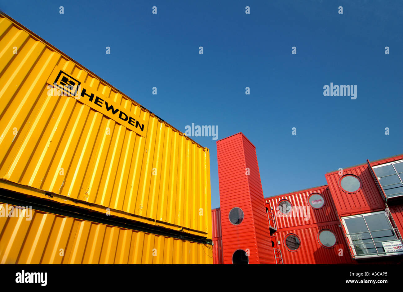 Container houses Lea Valley London Stock Photo - Alamy