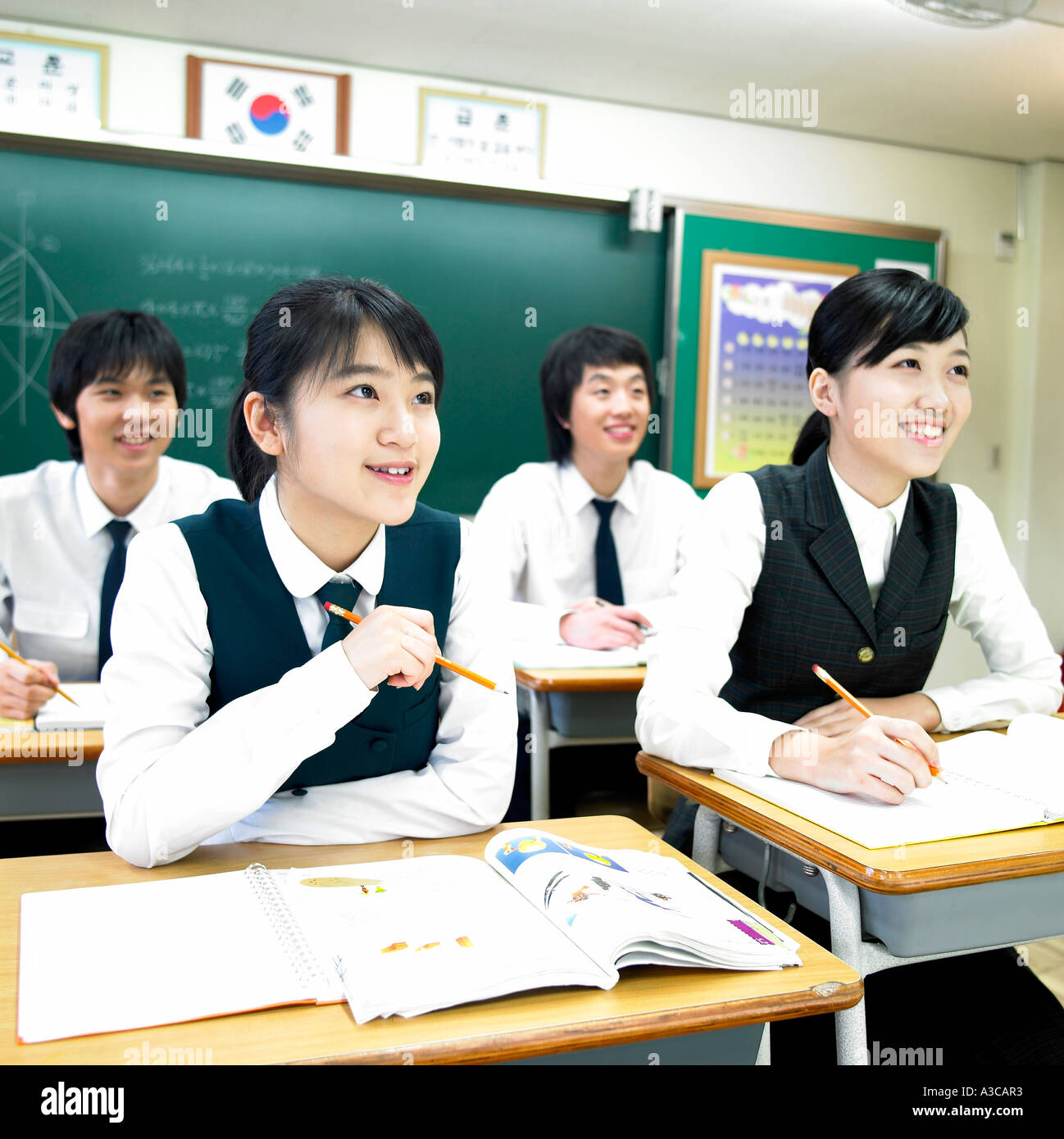 Students facing the front Stock Photo - Alamy