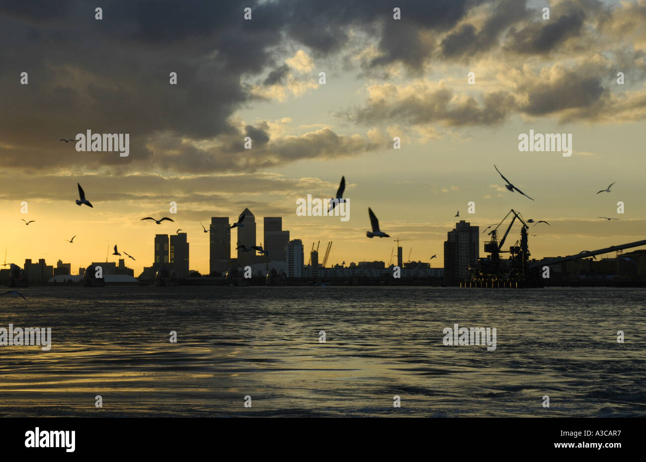 View from Woolwich ferry Docklands London Stock Photo - Alamy