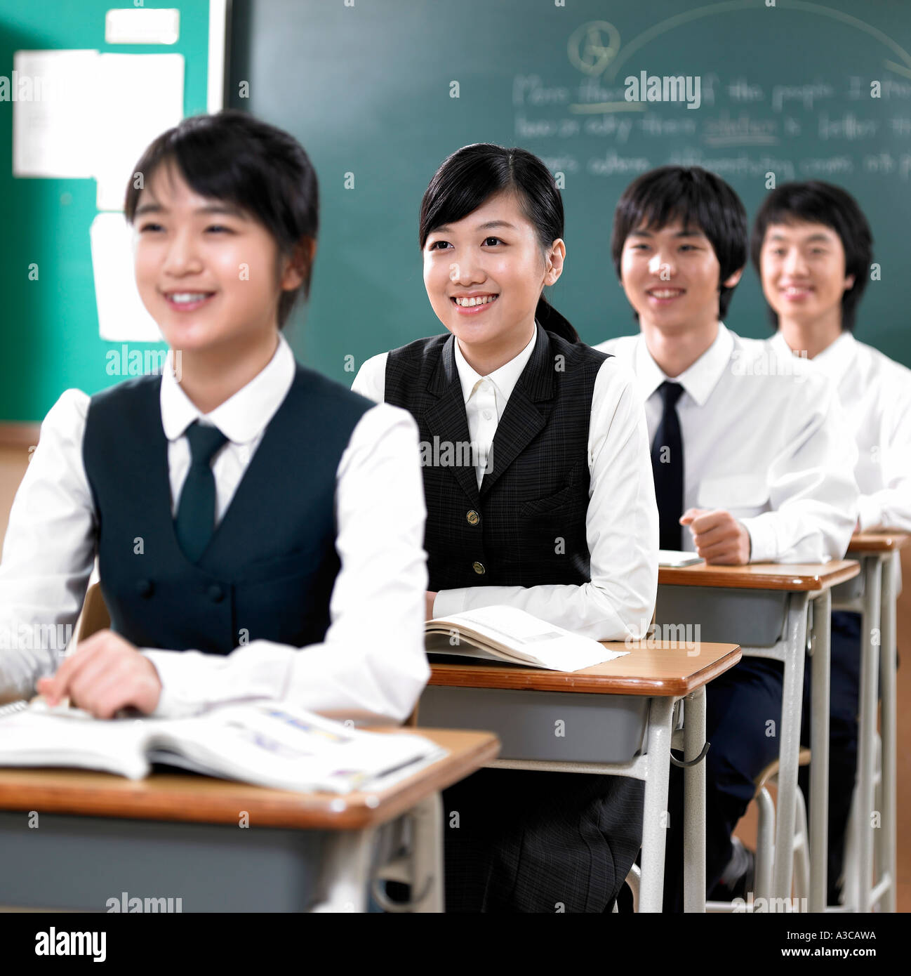 Students facing the front Stock Photo - Alamy