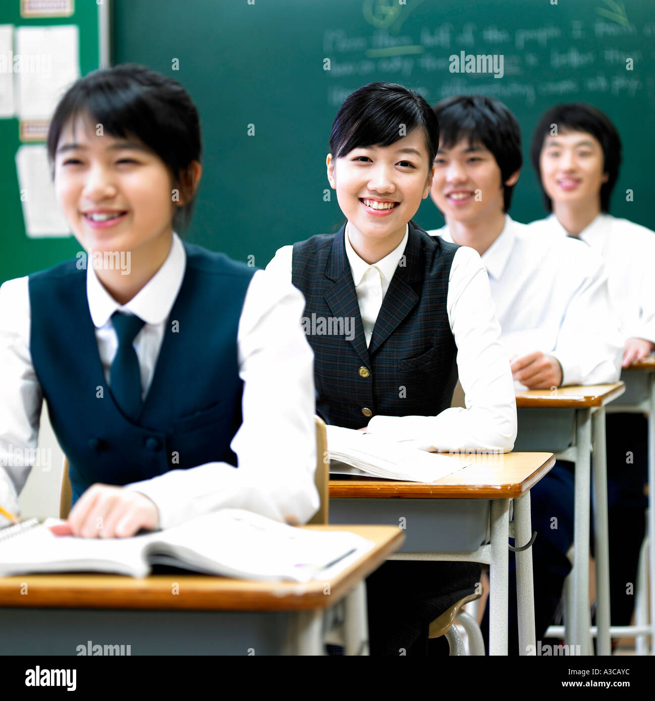 A student in the class facing the camera Stock Photo - Alamy
