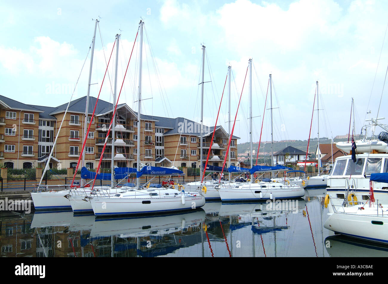 Yachts at Port Solent Stock Photo - Alamy