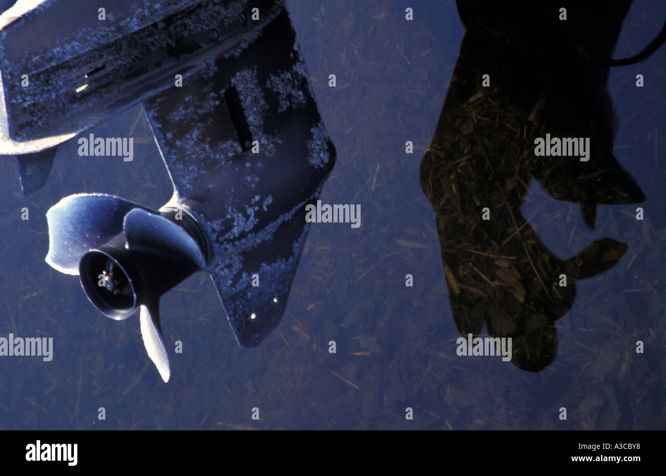 Propeller Outboard-Motor Boat Stock Photo - Alamy