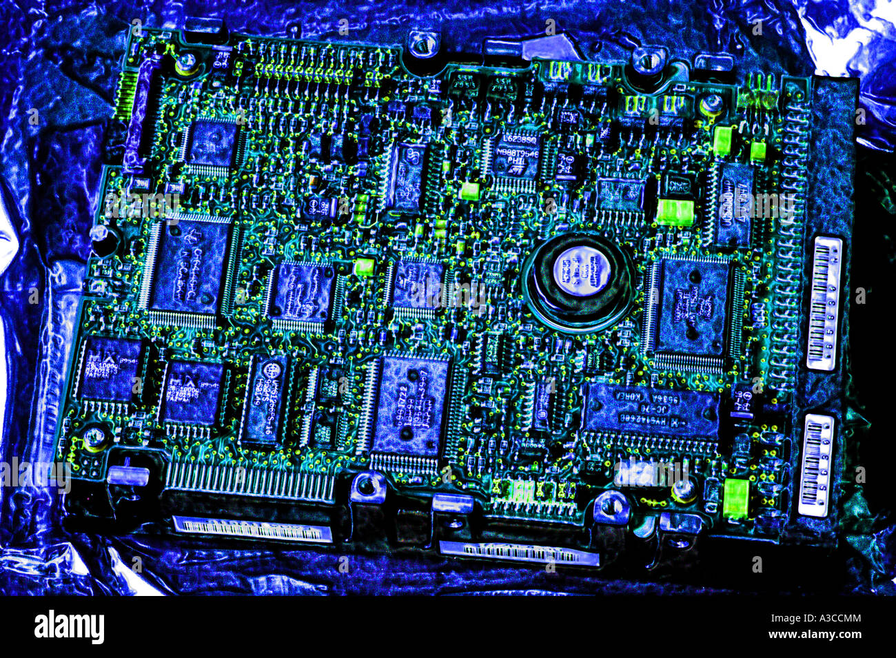 detail close up view of electronic circuit board from computer Stock ...