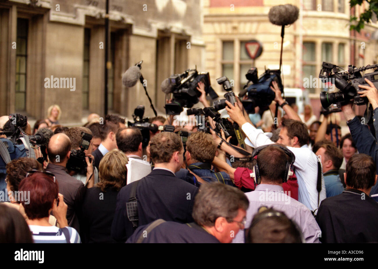Media Scrum London England UK Stock Photo - Alamy