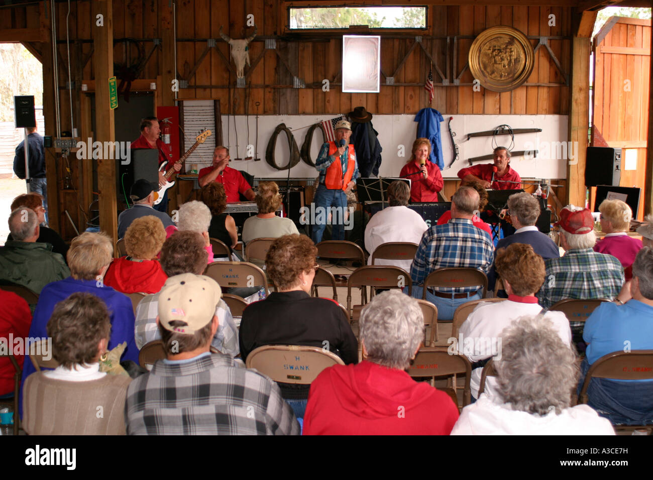 Barn music at Flywheel's and Steam Engine show in Florida USA Stock ...
