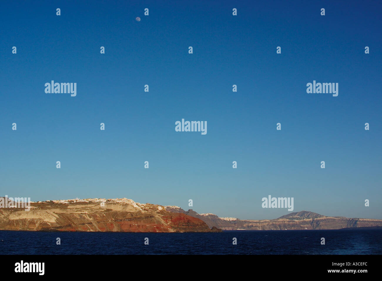 Santorini Moon Greece Stock Photo - Alamy