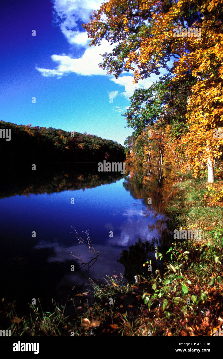 A Fall Color Scene in the Shawnee National Forest, Illinois Stock Photo ...