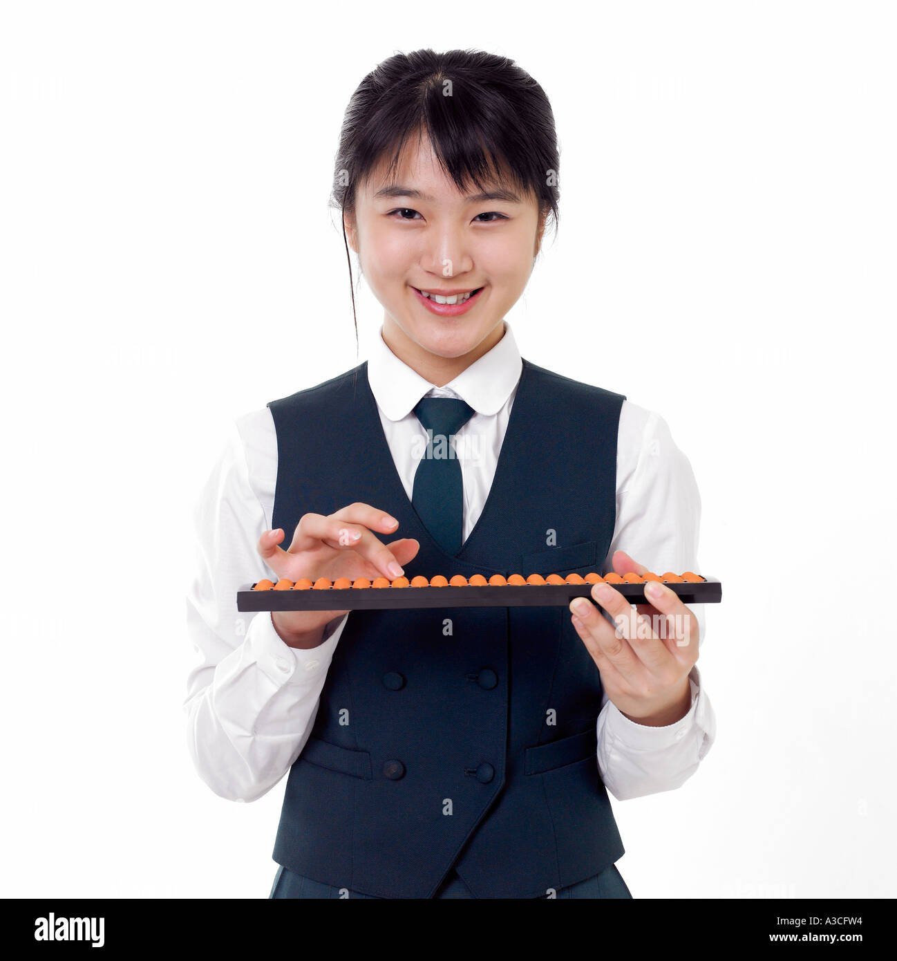 Woman using abacus hi-res stock photography and images - Alamy