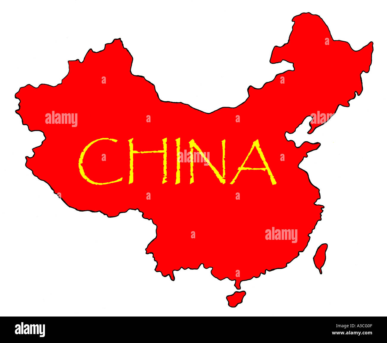 China outline illustration Stock Photo - Alamy