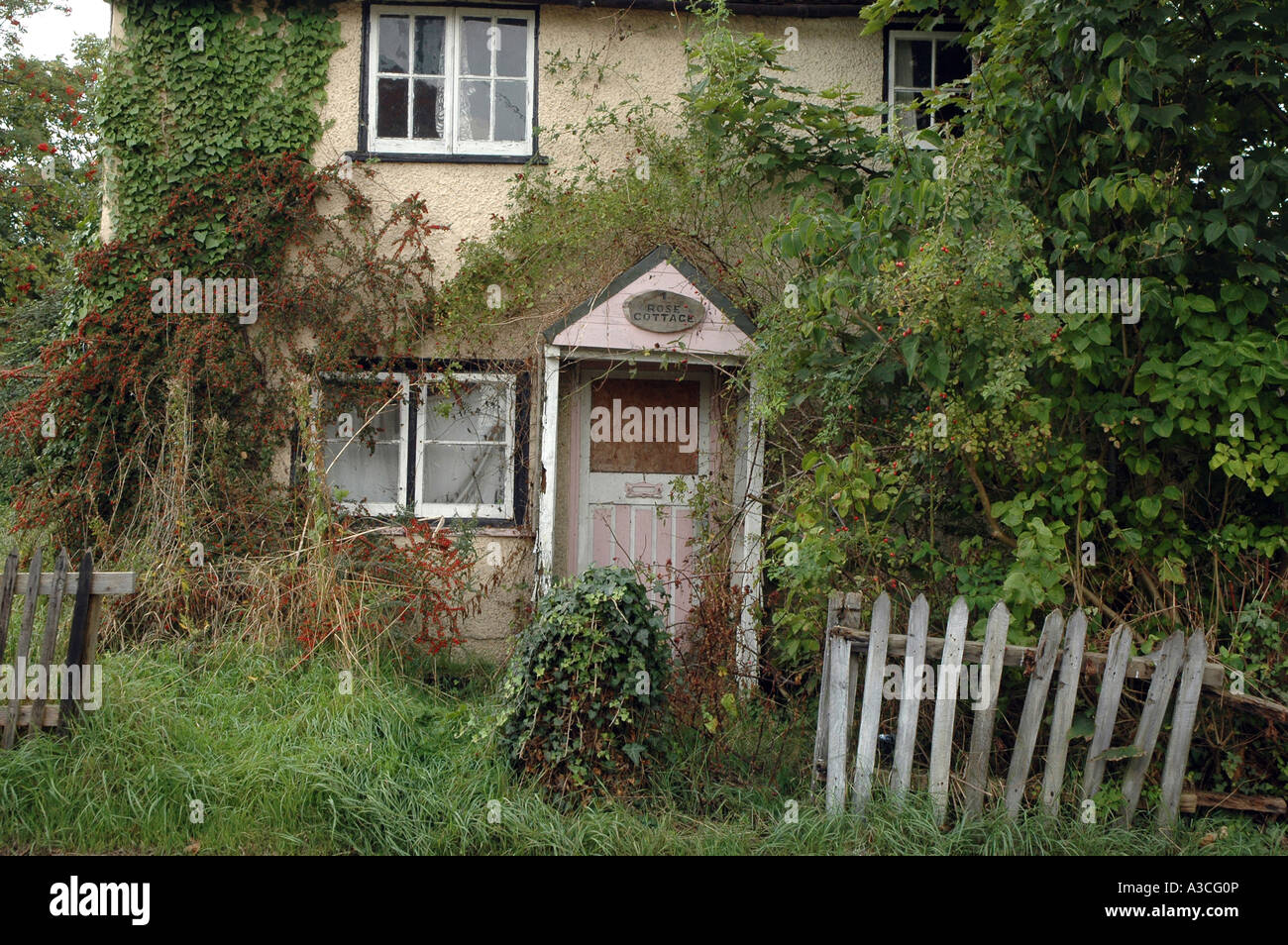 Old ruined cottage on english country Stock Photo - Alamy