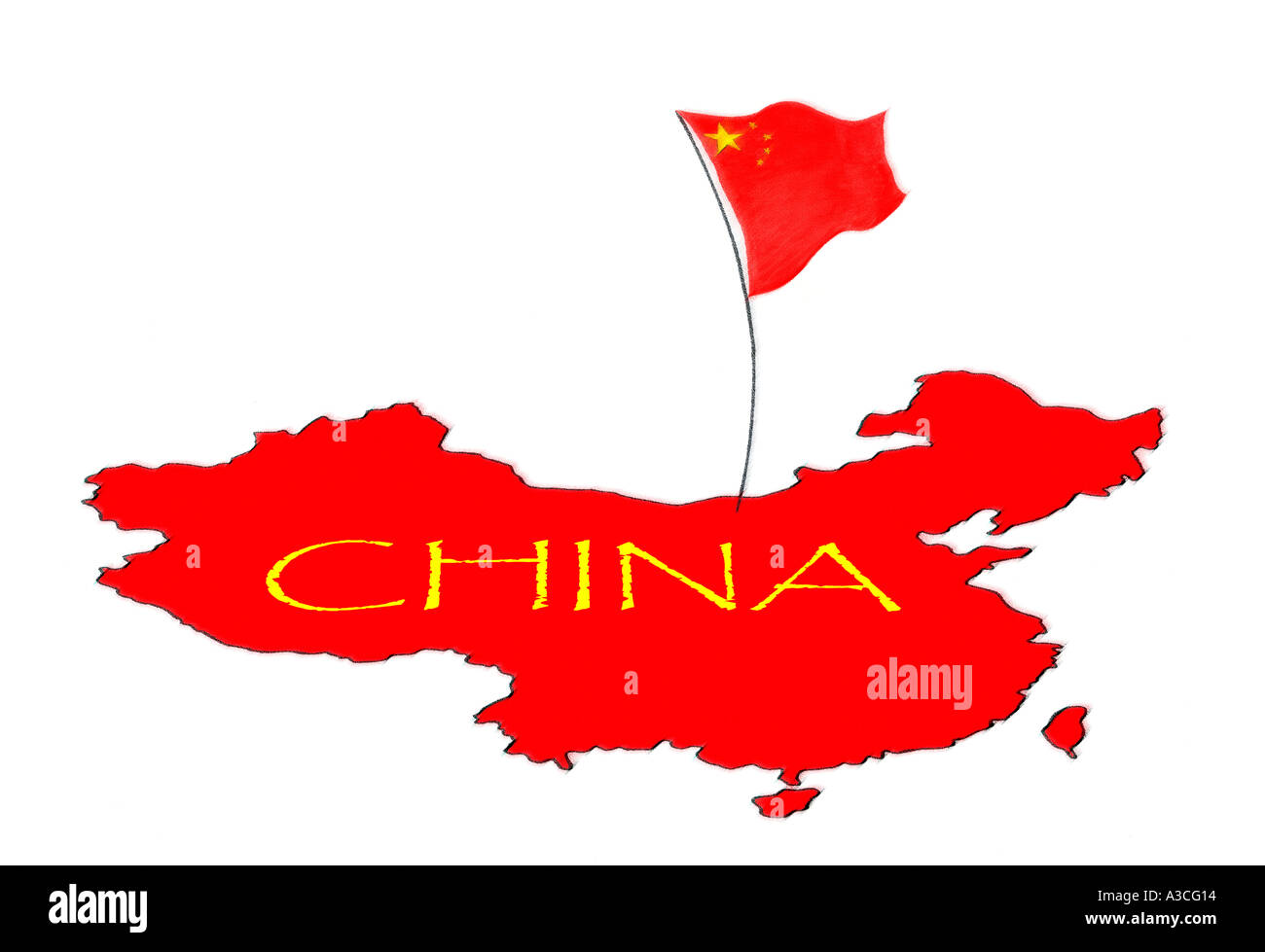 China map Cut Out Stock Images & Pictures - Alamy