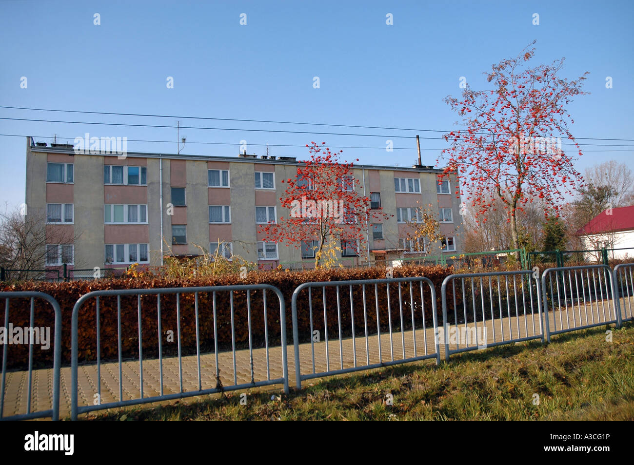 Typical block of flats in polish small town, somewhere in Poland Stock ...