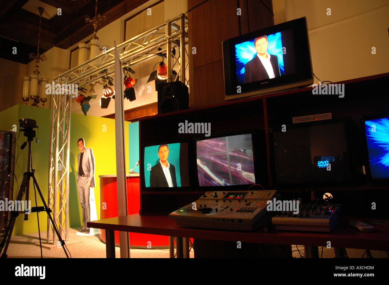Television studio control room Stock Photo - Alamy