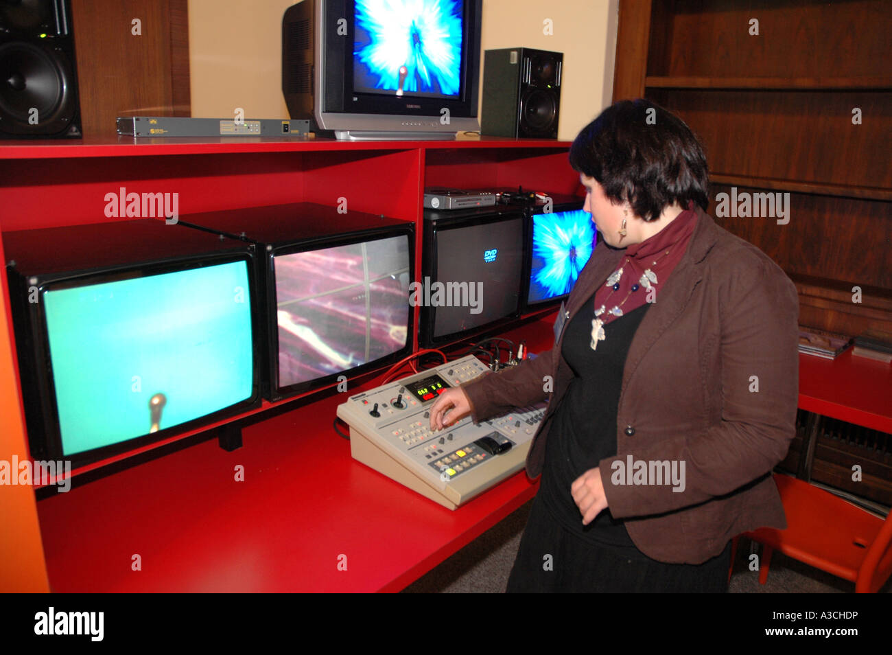 Television studio control room Stock Photo - Alamy