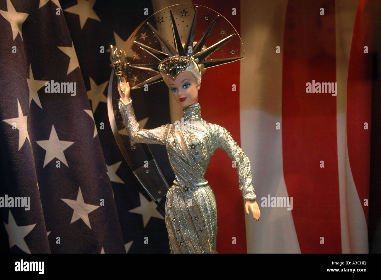 Barbie doll as american Statue of Liberty Stock Photo - Alamy
