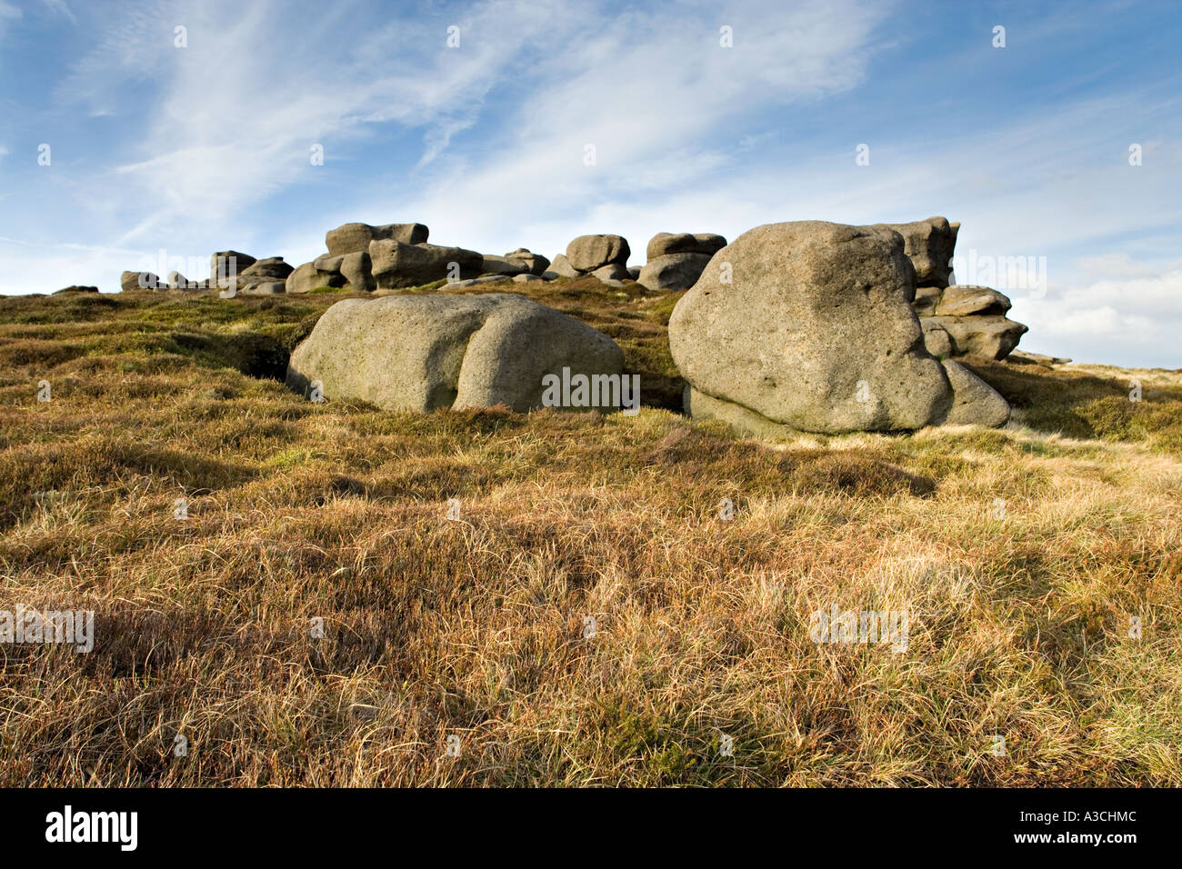 'Kinder Scout' Mountain Summit And 'The Woolpacks' Eroded Gritstone ...