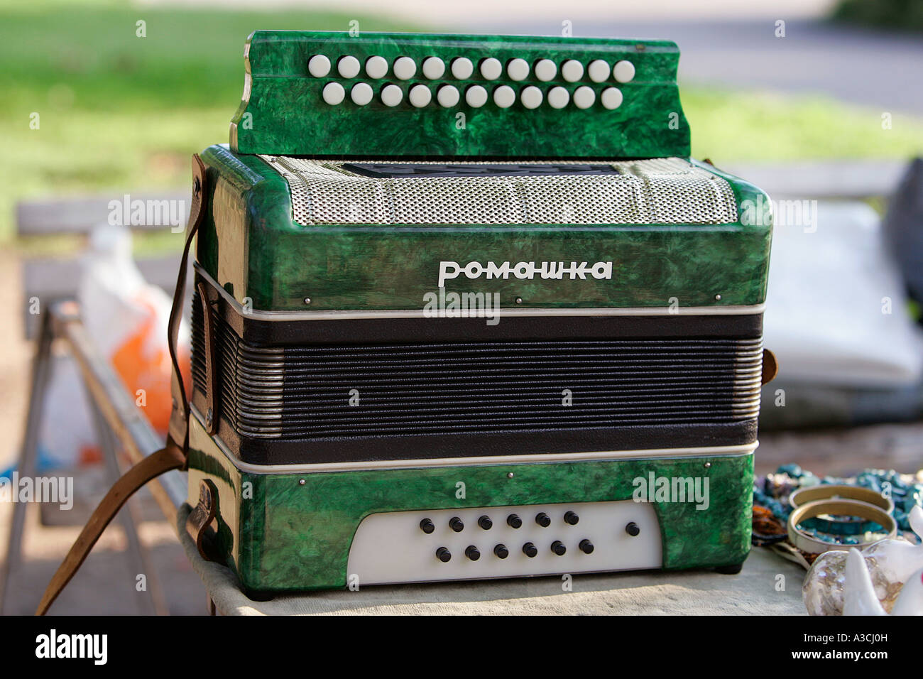 accordion Romashka traditional Rusian musical instrument Stock Photo ...