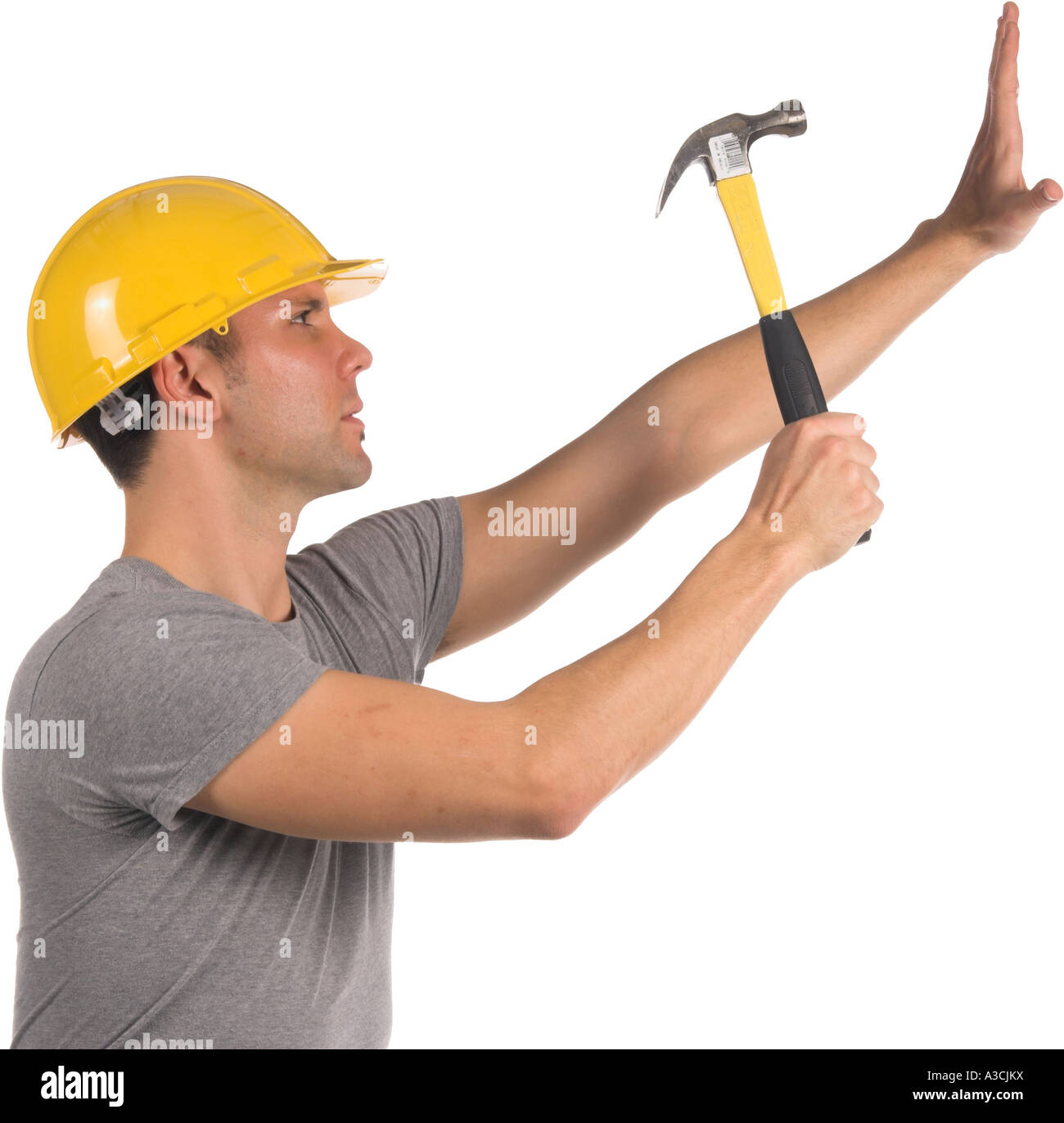 Men in helmets standing construction hi-res stock photography and ...