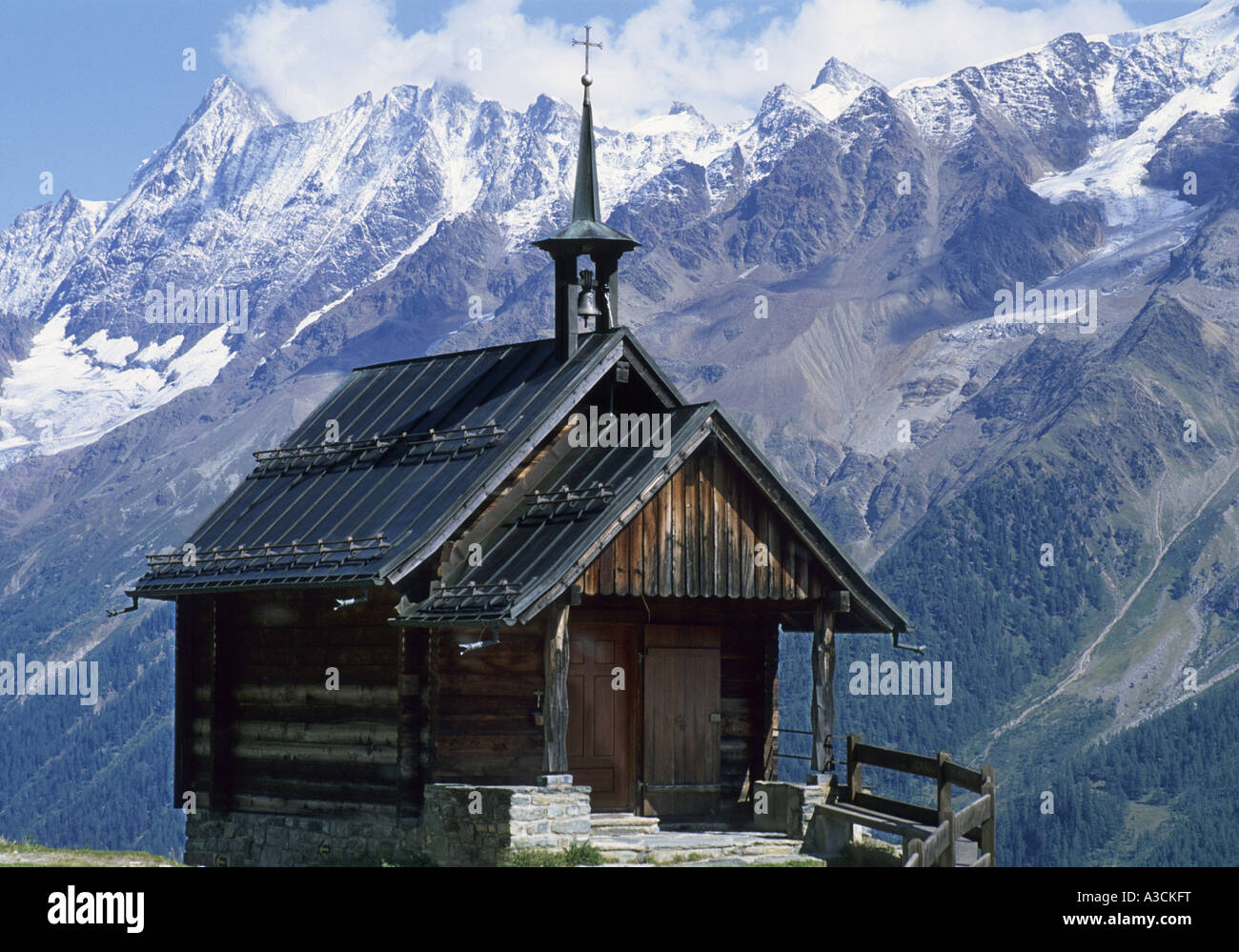 small chapel in the mountains, Switzerland, Valais, Hockenalp Stock ...