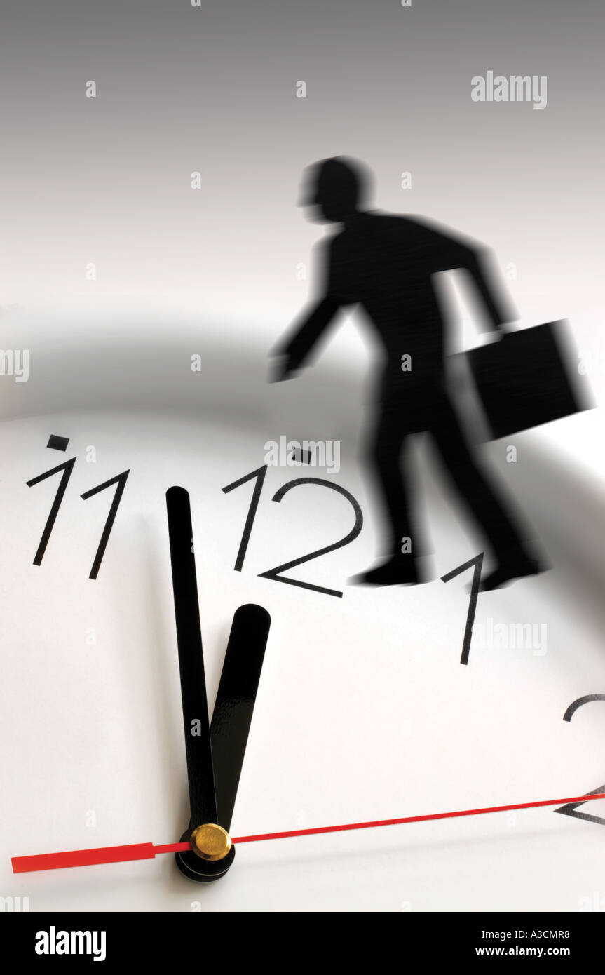 time of business meeting Businessman on clock face Stock Photo - Alamy