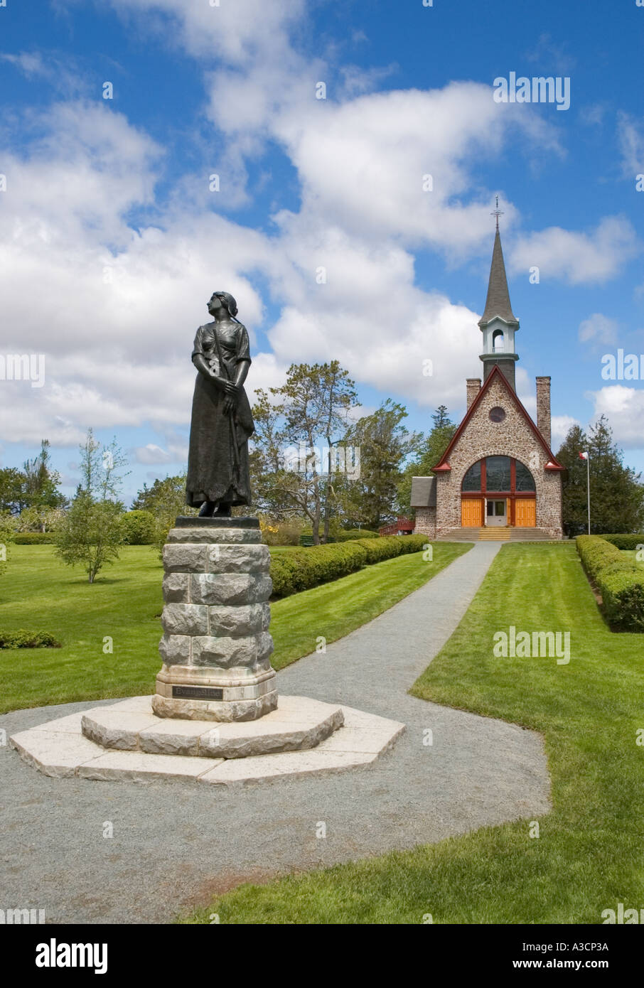 Statue of evangeline in front of church hi-res stock photography and ...