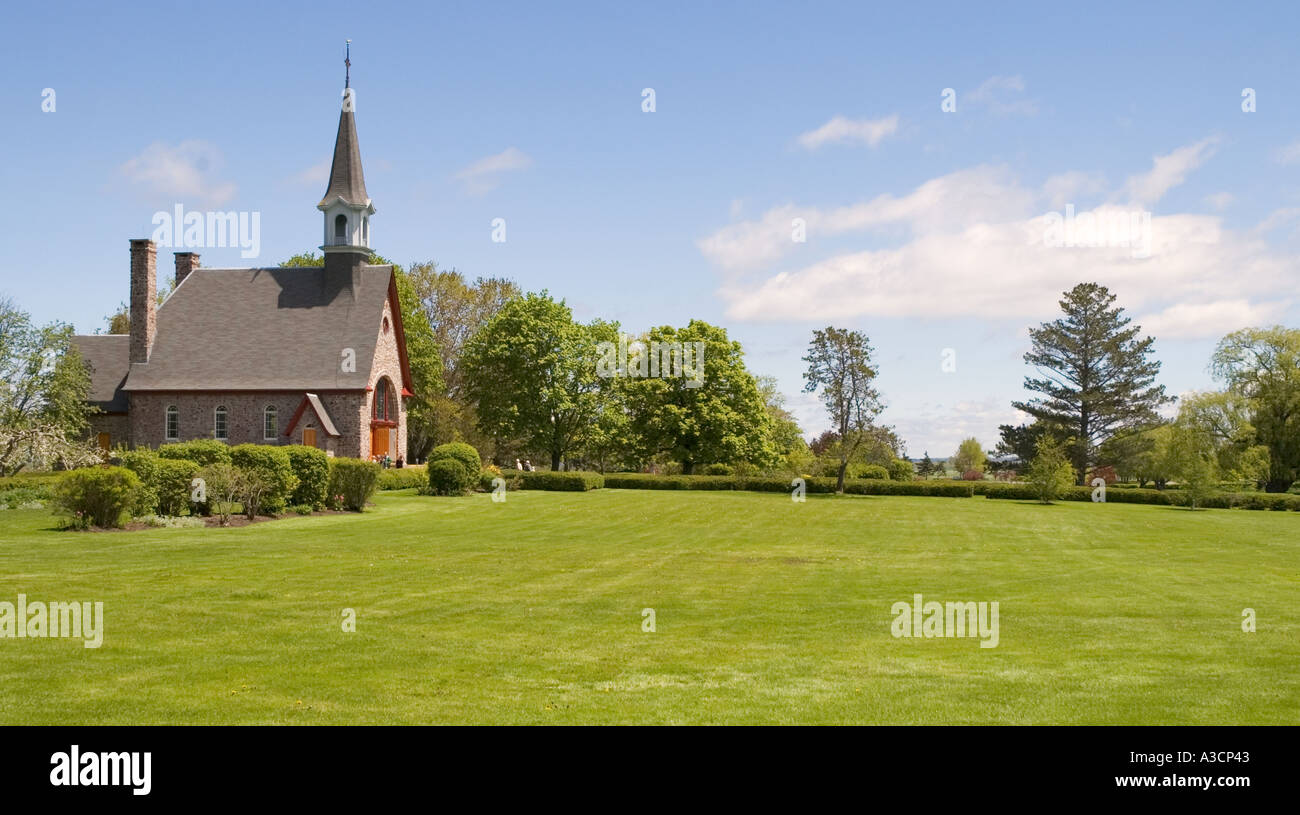 Canada Nova Scotia Grand Pré National Historic Site stone chapel Stock ...
