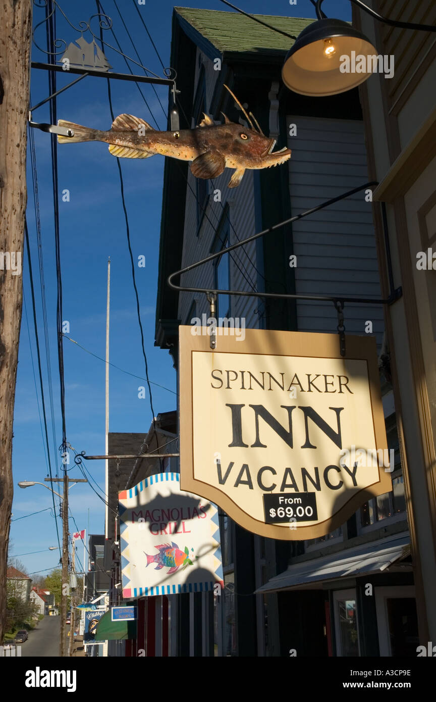 Canada Nova Scotia Lunenburg downtown street signs Stock Photo - Alamy