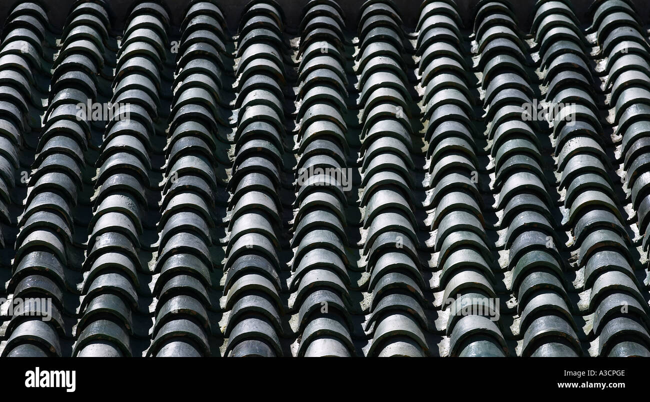 Patterned roof tiles Stock Photo - Alamy