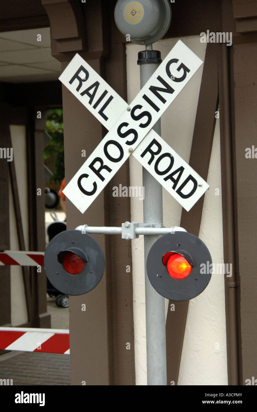 Railroad Crossing Sign White And Red High Resolution Stock Photography ...