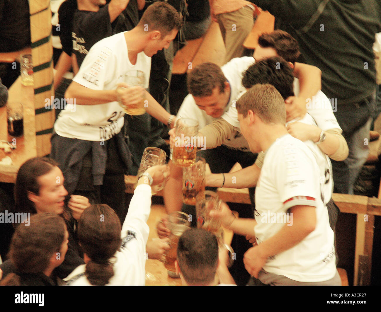 Europe Germany Munich Beer Festival Oktoberfest people dancing and ...