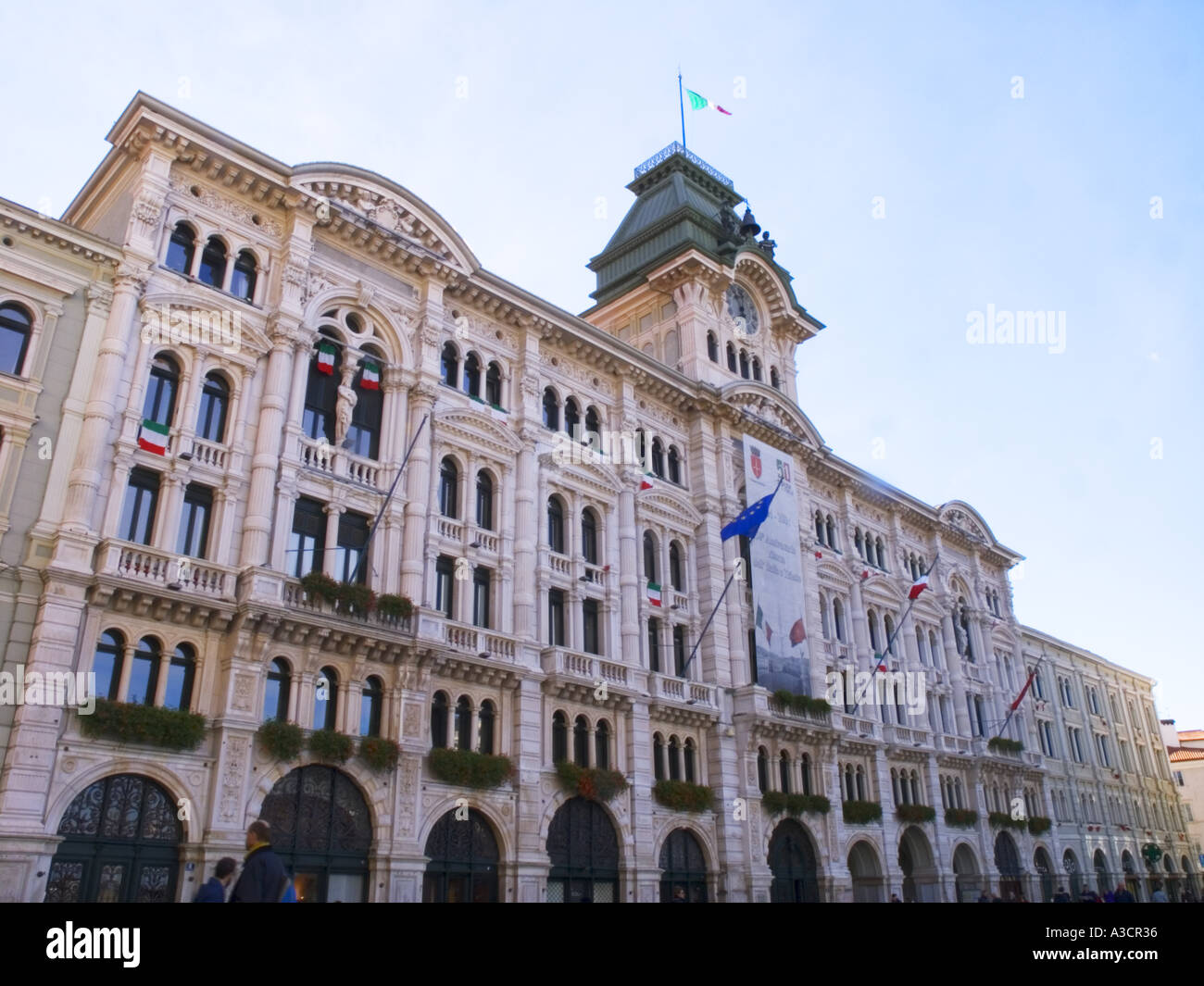 Italy Trieste Triest Adriatic Adria Town hall Piazza dell Unita DÍtalia ...