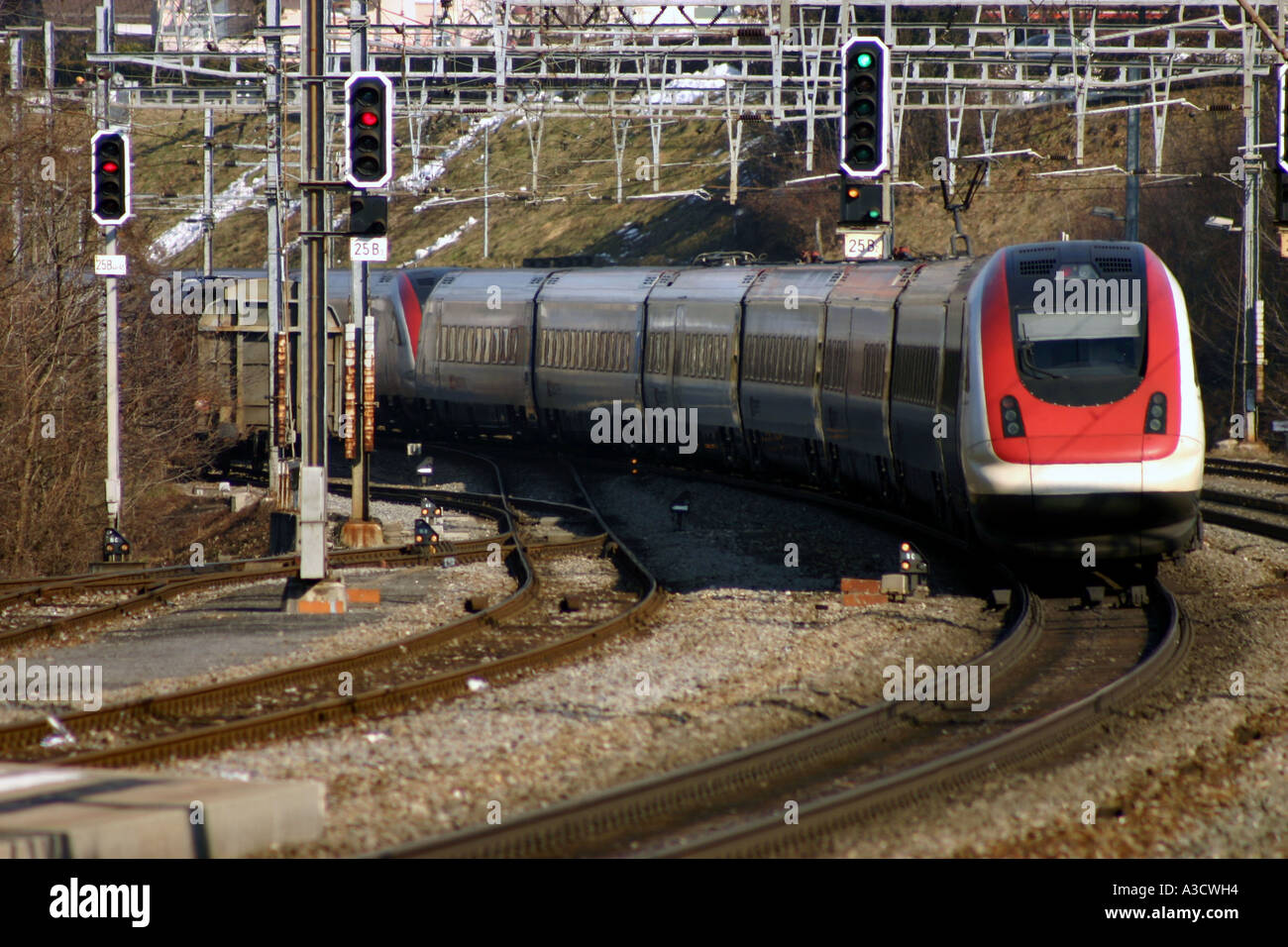 Swiss Intercity Tilting train, at Nyon, Switzerland Stock Photo - Alamy