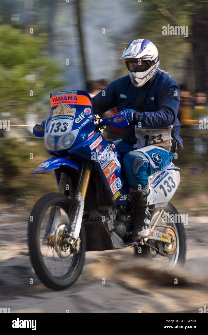 Lisboa Dakar 2007 rally First stage - Bike 133 - Martin Macek Stock ...