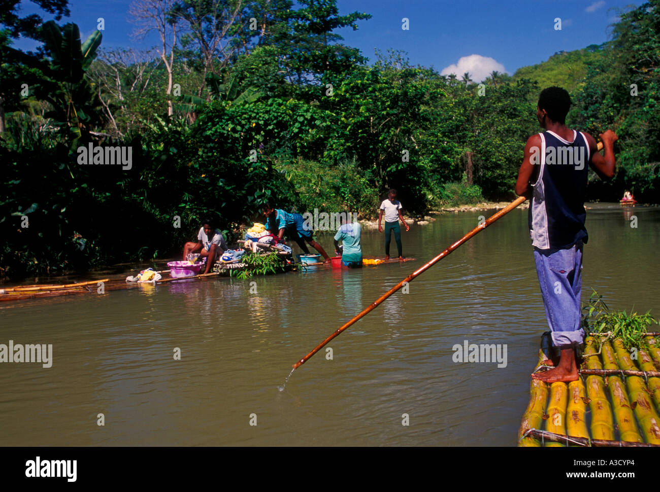 Jamaican man, adult man, tour guide, bamboo raft, bamboo raft trip, The ...