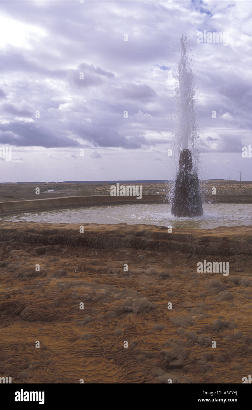 Natural salt water geyser rich in iron oxide near Borj Yerdi in ...