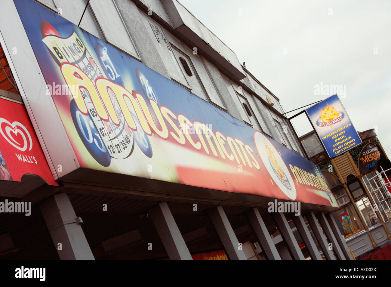 Amusement arcade sign at Cleethorpes Lincolnshire England UK Stock ...